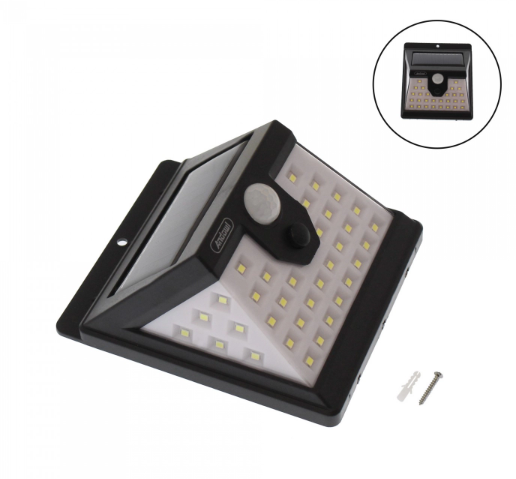 LED ΗΛΙΑΚΟ ΦΩΤΙΣΤΙΚΟ 40 SMD ΜΕ PANEL ΚΑΙ ΑΙΣΘΗΤΗΡΑ ΚΙΝΗΣΗΣ 6000K IP65