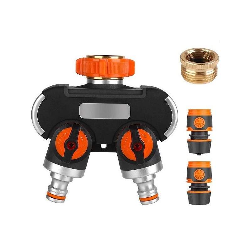 Διανομέας Ποτίσματος 2 Δρόμων 3/4'' Και 1/2'' Με Διακόπτη