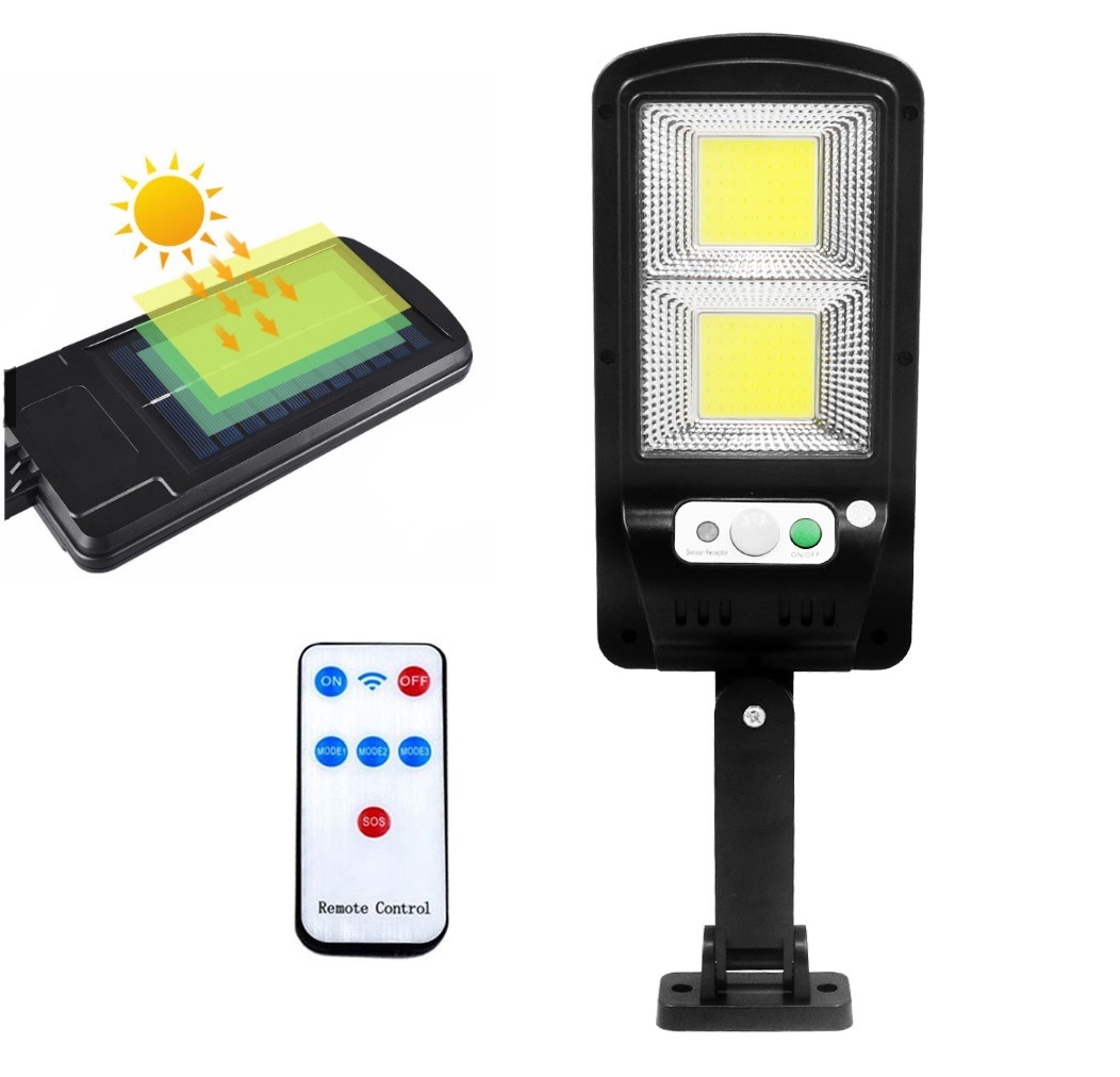 Led Ηλιακό Φωτιστικό 100W Με Ανιχνευτή Κίνησης IP66 6500K - Electronistas